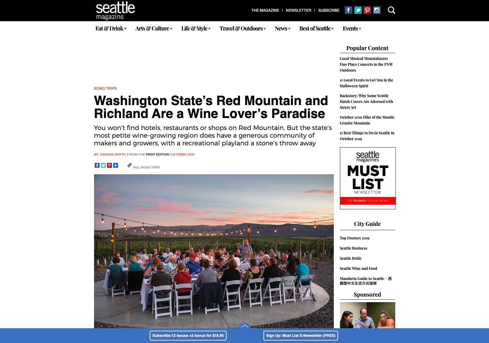 Washington State's Red Mountain and Richland Are a Wine Lover's ...